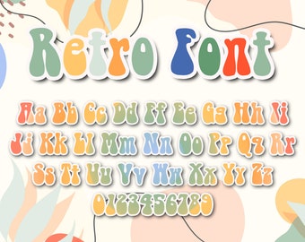 Groovy Retro Font SVG/PNG - Etsy