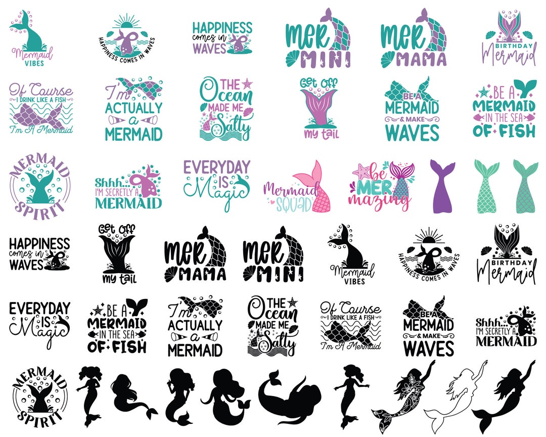 Sirena Svg Cola de sirena Svg Sirenita Svg Sirena - Etsy México