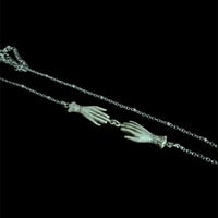 Silver Open Ended Hand Necklace, Hold on to Hope Necklace, Grasping ...