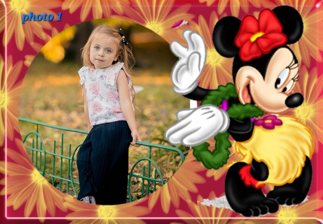 Minnie Mouse Theme Personalised Photo Fridge Magnet Custom Made Kids ...