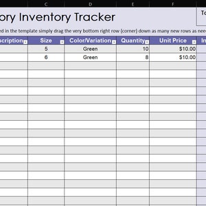 Apparel Inventory Tracker Excel Spreadsheet (digital Download) - Etsy