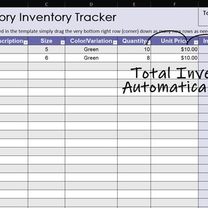Apparel Inventory Tracker Excel Spreadsheet (digital Download) - Etsy