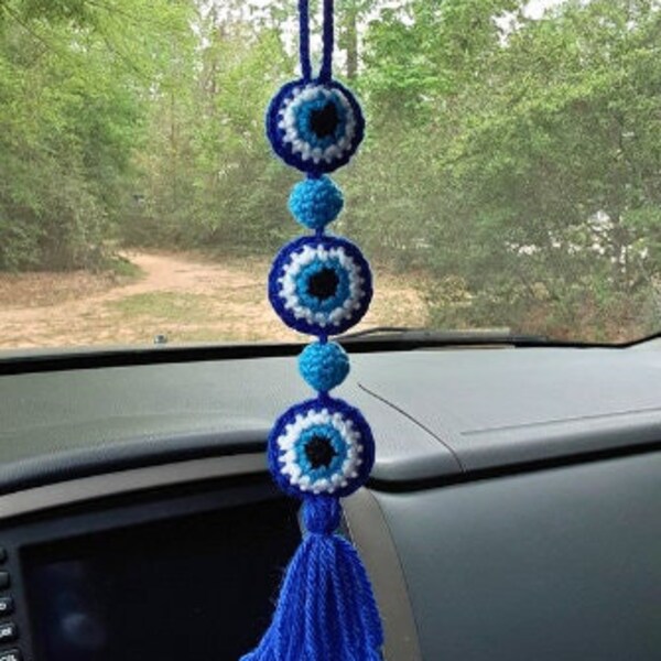 Crochet Evil Eye Coaster - Etsy