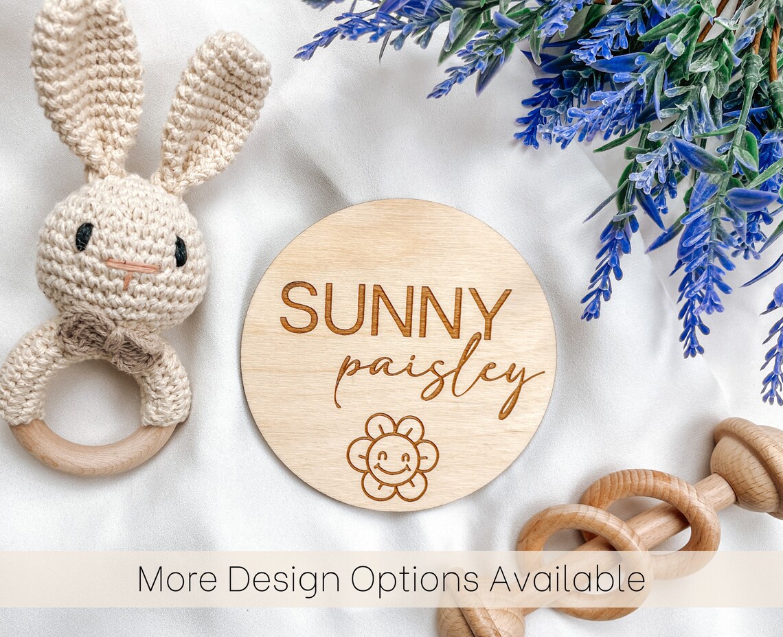 Baby Name Reveal Sign, Personalized Baby Name Announcement Sign, Wooden ...
