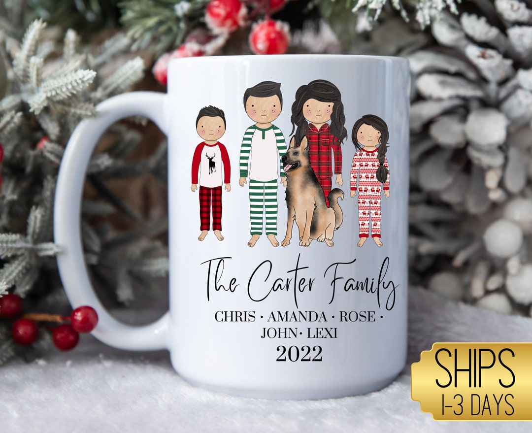 Personalized Christmas Family Mugs, Custom Christmas Coffee Mug ...