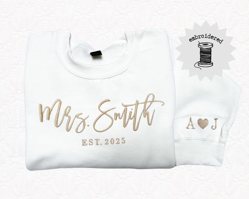 Personalized Mrs. Sweater – Custom Bridal Gift, Wedding Sweatshirt ...