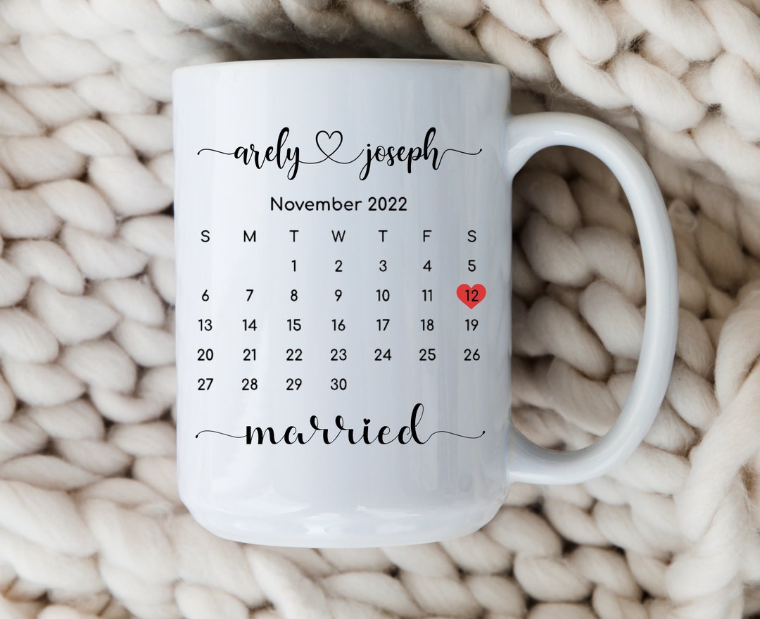 Personalized Couples Coffee Mug, Custom Anniversary Gift With Date ...