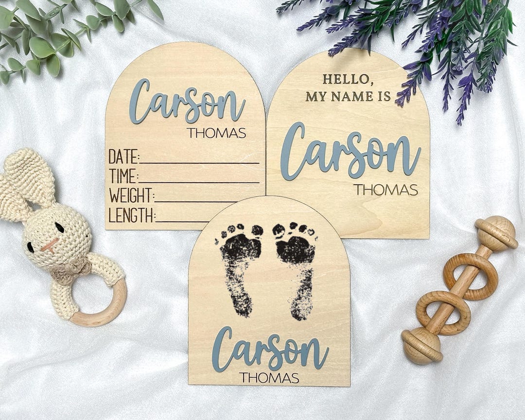 Custom Baby Arrival Announcement Sign, Baby Name With Birth Stats, Baby ...