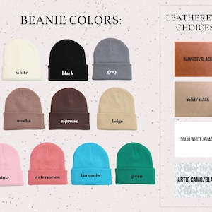 Personalized Baby Hat With Name, Custom Infant Beanie, Leather Patch Beanies for Baby ...