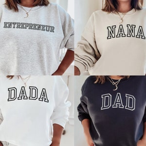 Custom Embroidered Sweatshirt, Custom Embroidered Sweater With Text ...