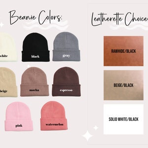 Personalized Baby Hat With Name, Custom Infant Beanie, Leather Patch ...