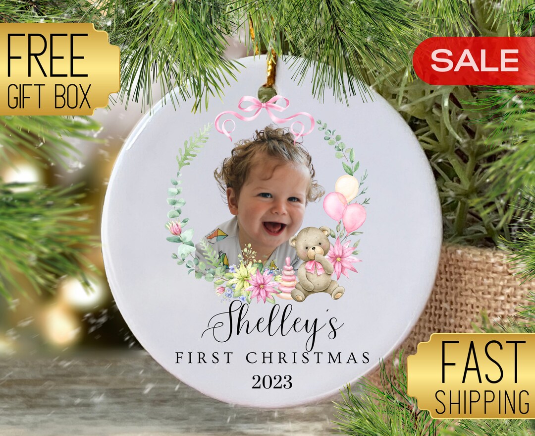 Baby Girl First Christmas Ornament 2023, Personalized Babys First ...