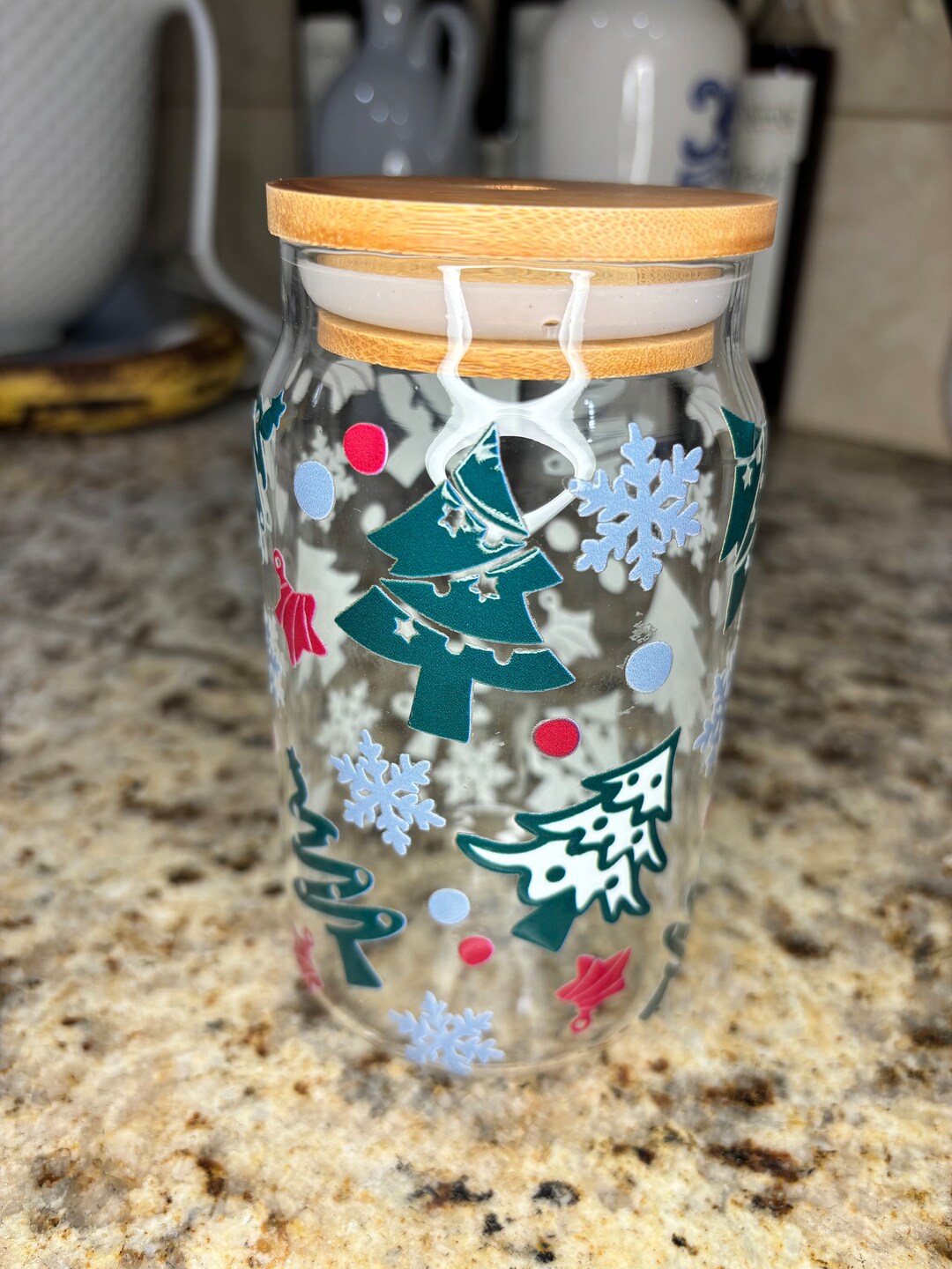 Christmas Glass Cup - Etsy