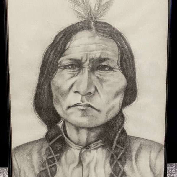 Sitting Bull Drawing - Etsy