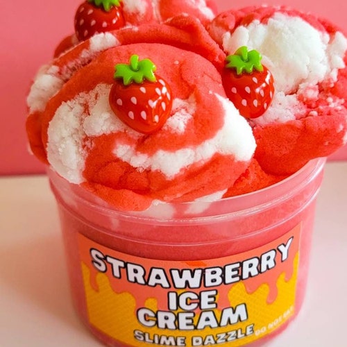Creamy Strawberry Ice Cream Slime Etsy