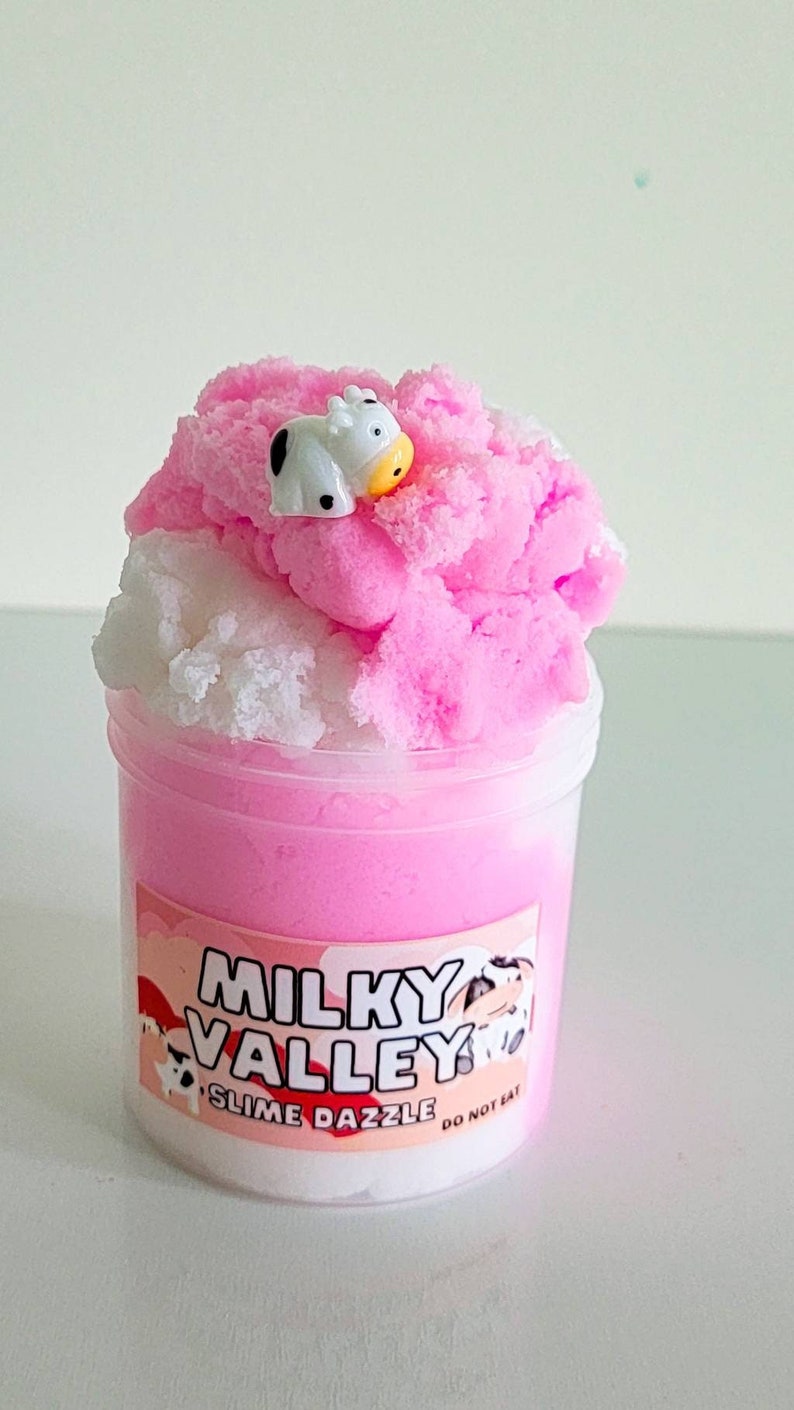 Milky Valley Scented Cloud Slime White and Pink - Etsy