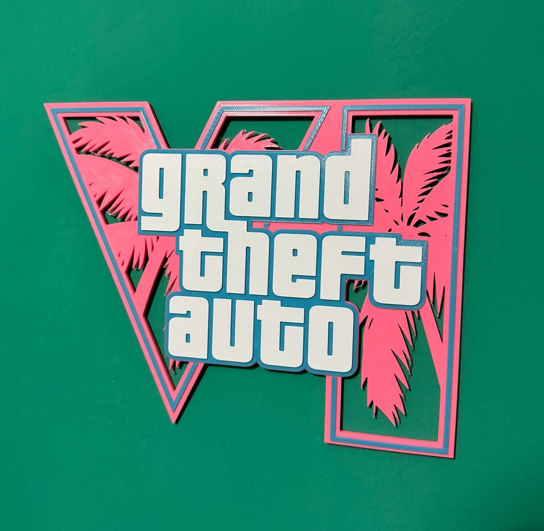 Grand Theft Auto 6 GTA Wall Art Sign Logo - Etsy