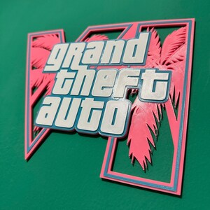 Grand Theft Auto 6 GTA Wall Art Sign Logo - Etsy