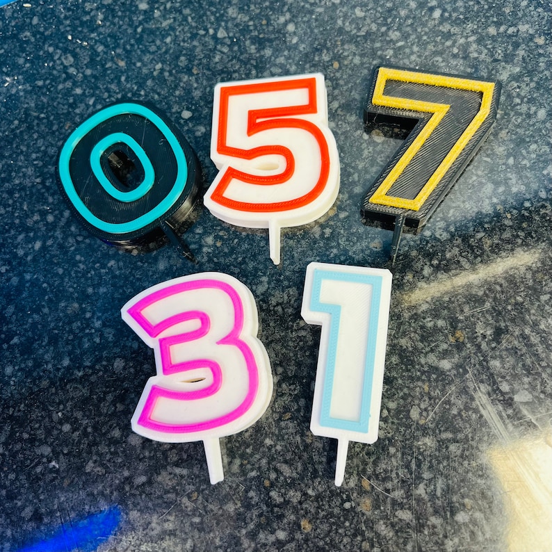 Number Candle Holder Cake Topper Birthday Party Decor | Etsy