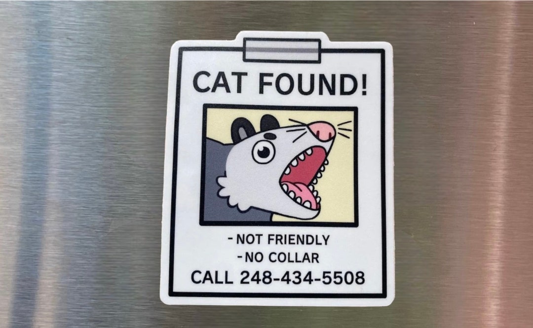 Opossum Magnet Cat Found Furry Animal Meme - Etsy