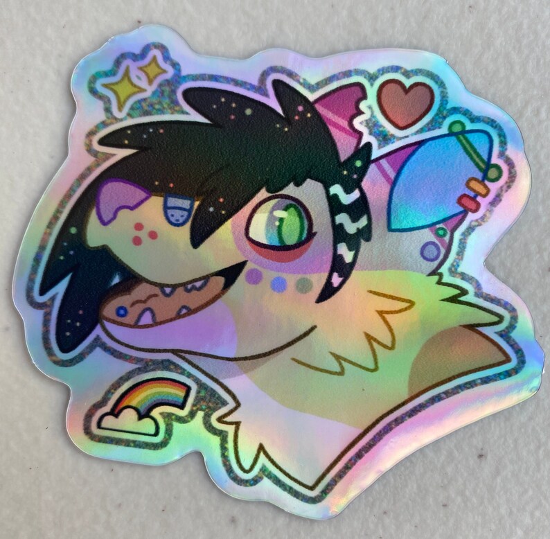 Sparkledog Holographic Sticker 3 Furry Animal Durable - Etsy