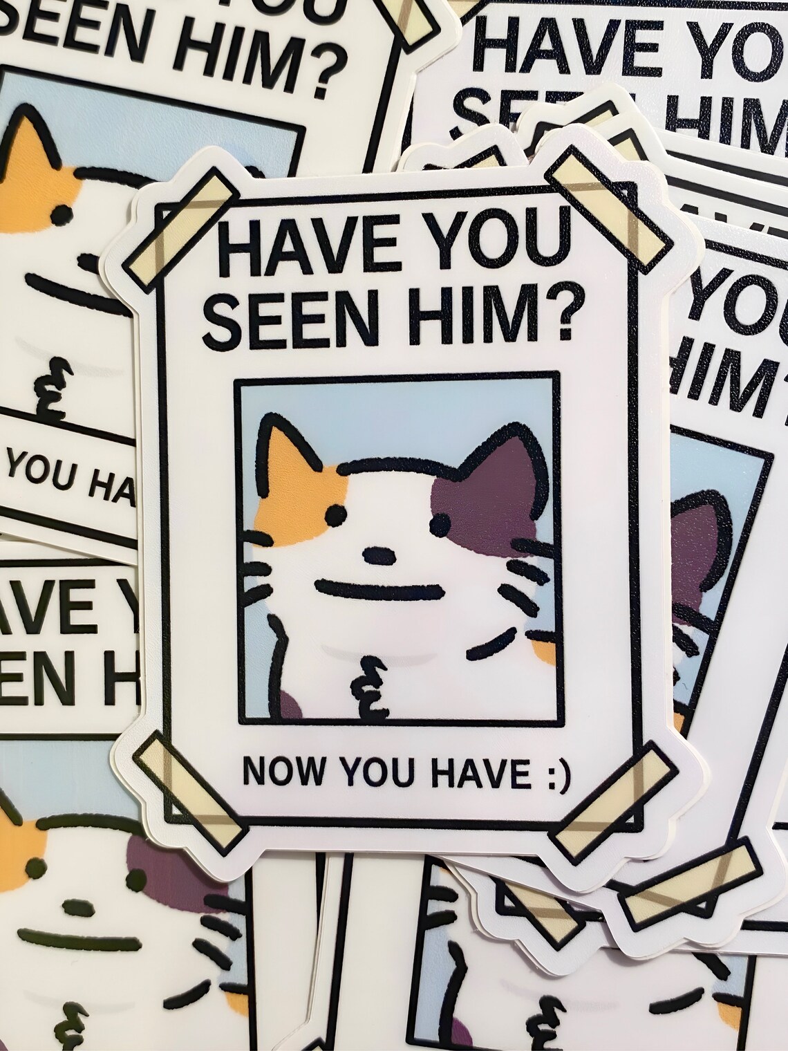 Have You Seen Him 3 Cat Sticker Furry Animal Durable - Etsy