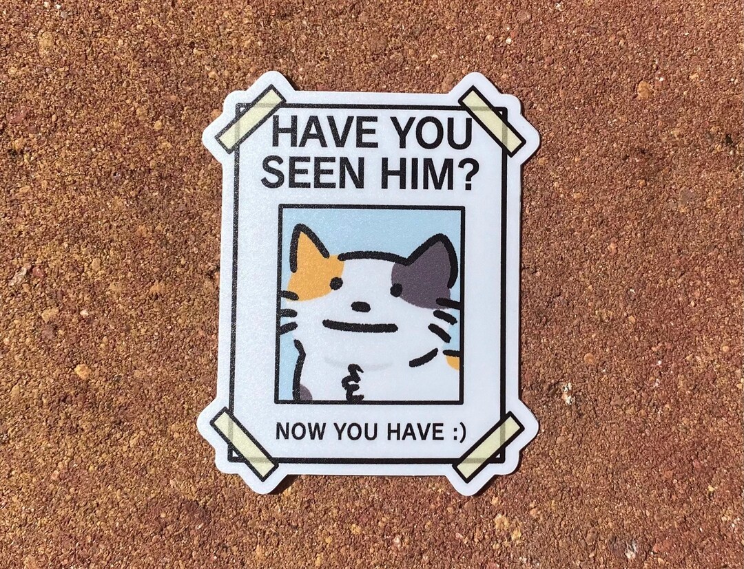 Have You Seen Him 3 Cat Sticker Furry Animal Durable - Etsy