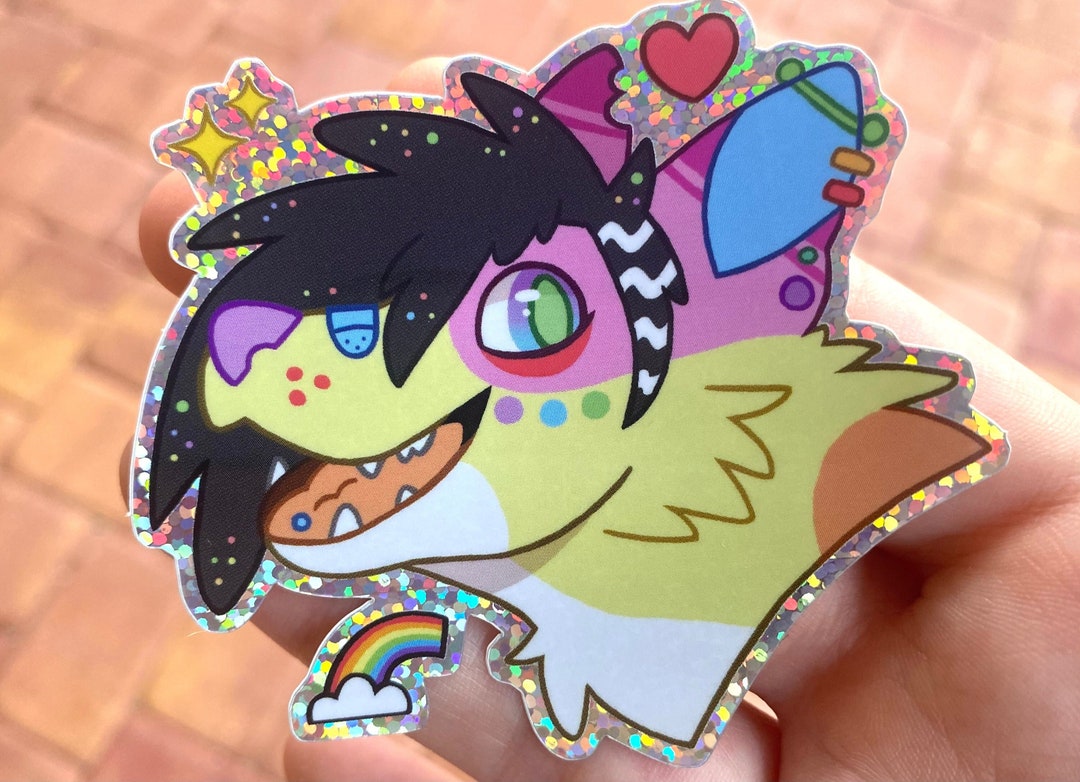 Sparkledog Holographic Sticker 3" - Furry Animal- Durable & Waterproof ...