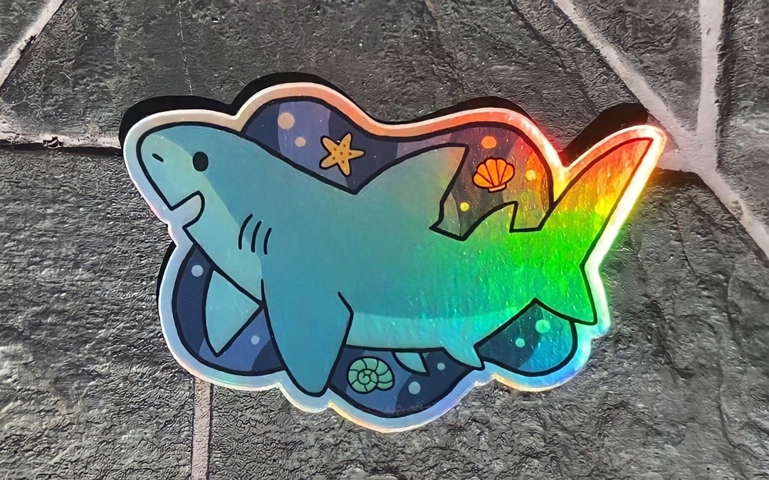 Holographic Shark 3 Sticker Furry Animal Durable & - Etsy