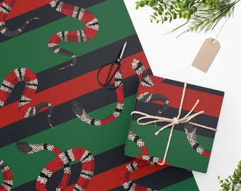Snake Christmas Wrapping Paper - Etsy