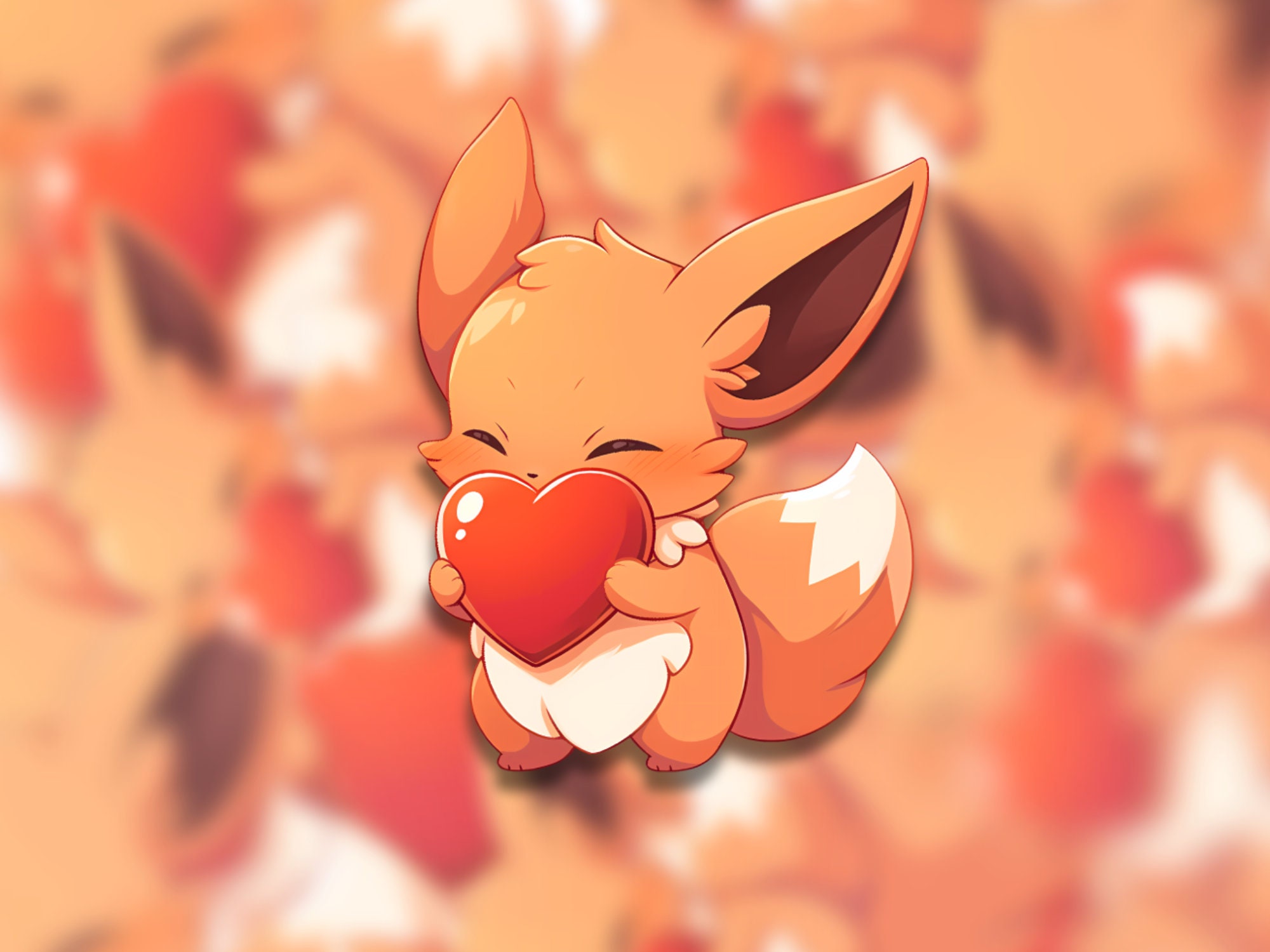 Pokemon Inspired Handmade Love Sticker Eevee and Eeveelution Decal Great Valentines Day Gift - Etsy