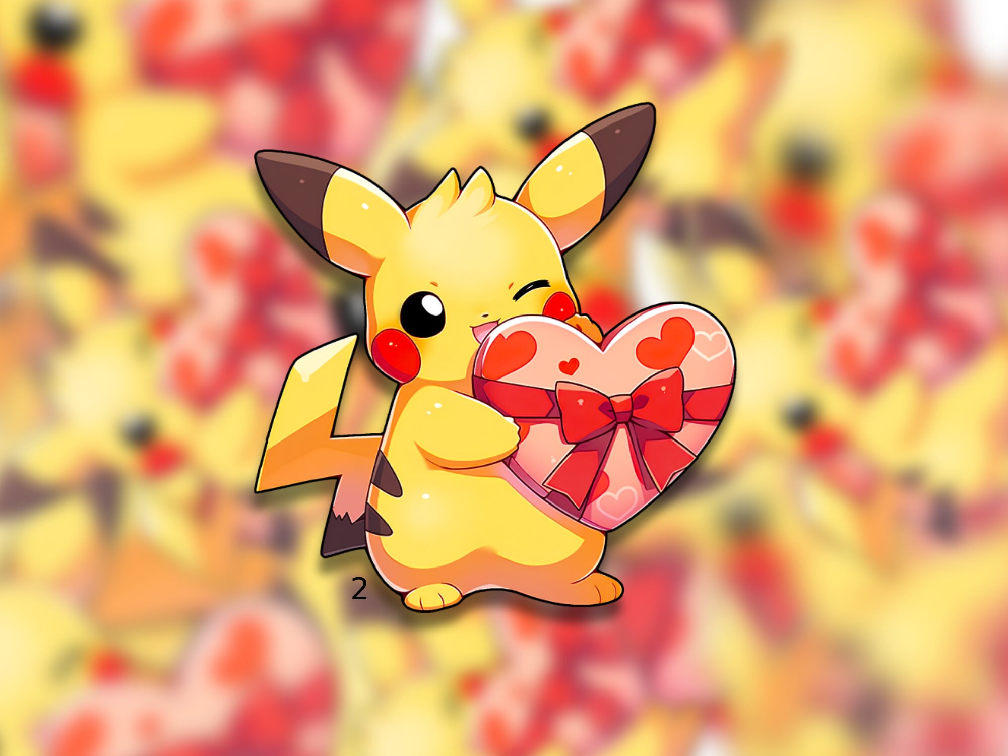 Pokemon Inspired Handmade Valentines Day Sticker Pikachu Decal Great ...
