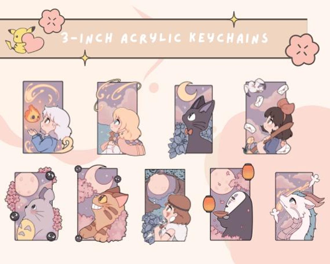 Nostalgic Studio Inspired 3-inch Keychain ~ Fantasy Acrylic Charm ...