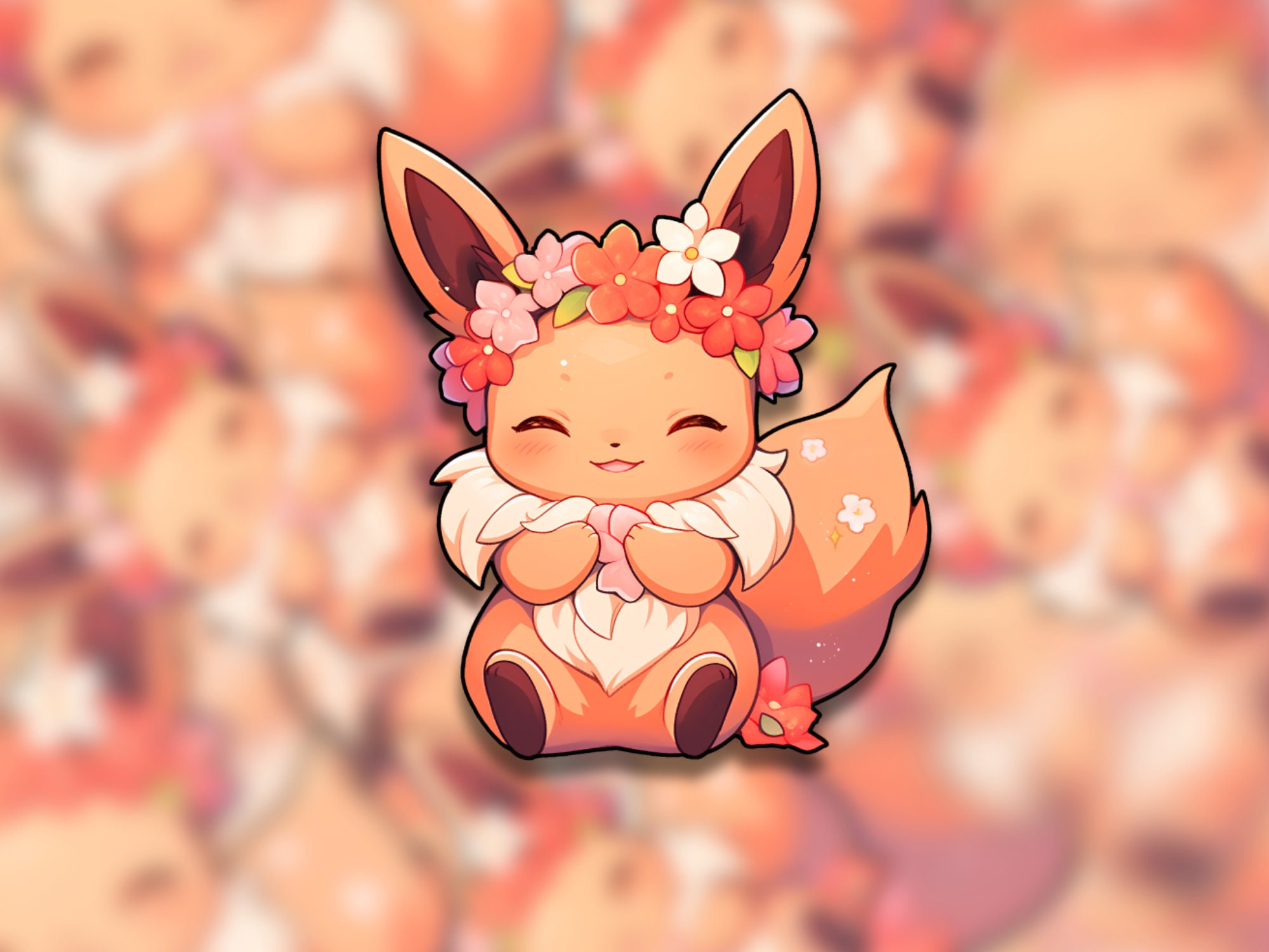 Pokemon Inspired Handmade Spring Sticker Eevee and Eeveelution Decal ...