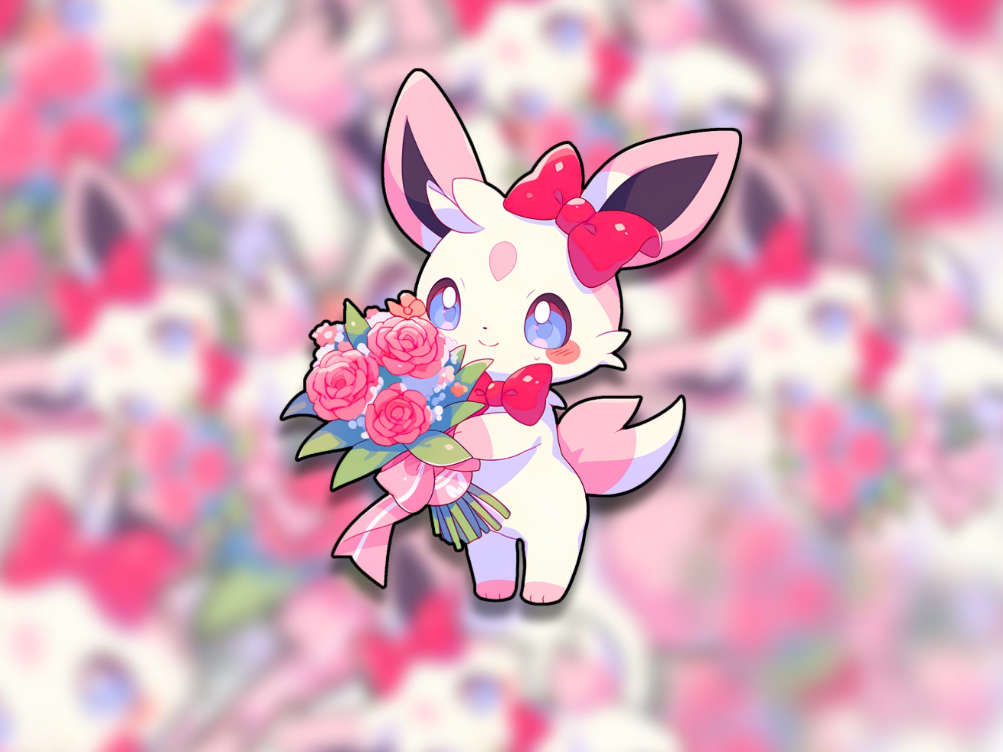 Pokemon Inspired Handmade Spring Sticker Eevee and Eeveelution Decal ...