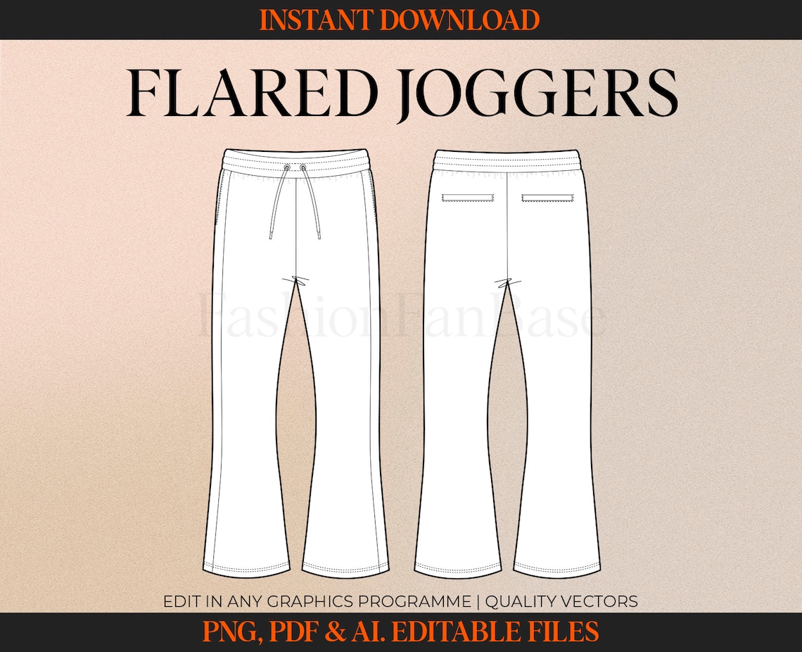 Flared Joggers Tech Drawings Sweatpant Drawing Streetwear Tech Pack ...