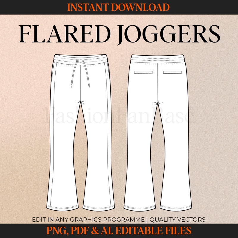 Flared Sweatpants Mockup - Etsy