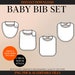 Baby Bib Vector Mockup Infant Bib Tech Drawing Tech Pack Template ...
