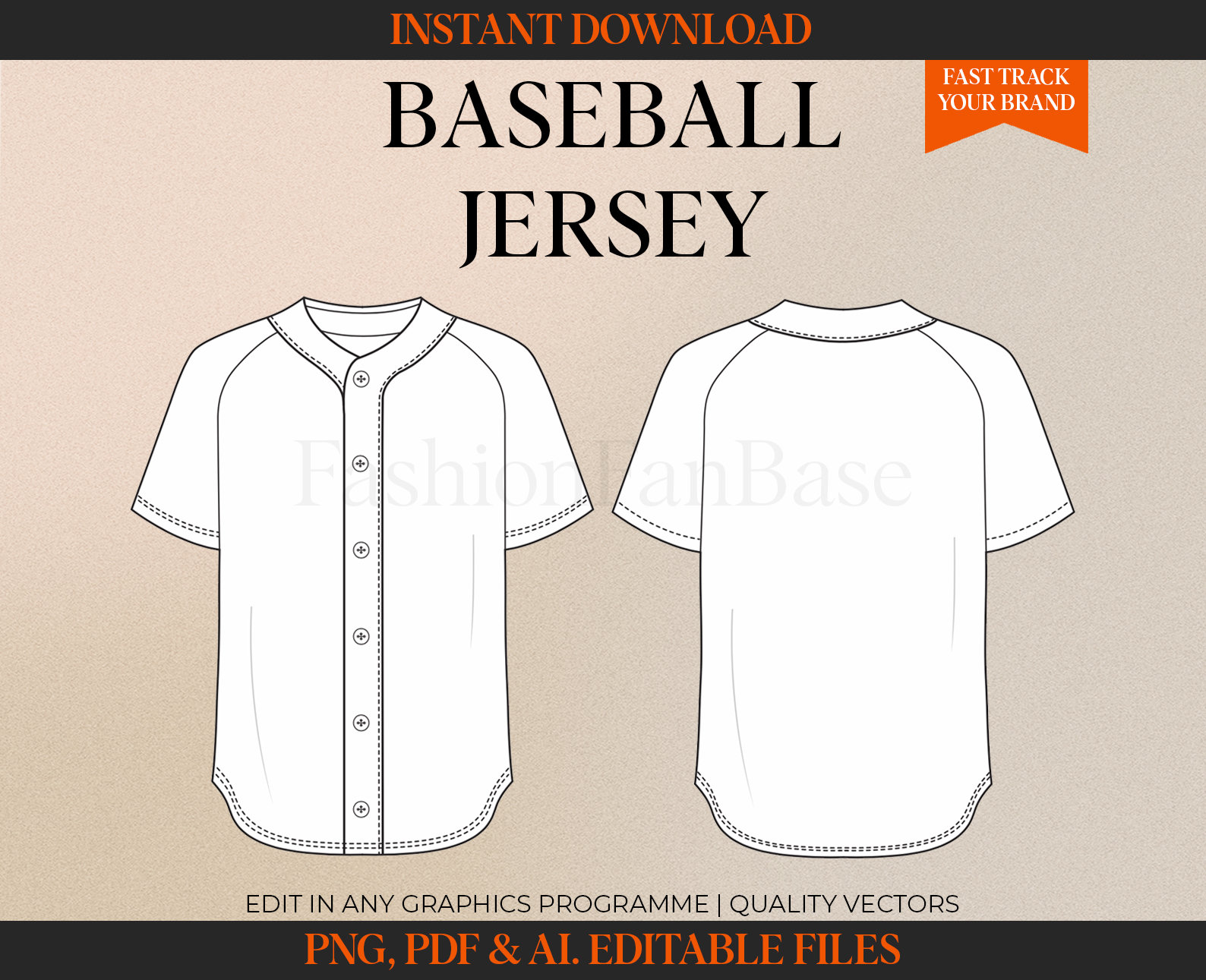 Baseball Jersey Tech Drawing Streetwear Drawing Tech Pack Template ...