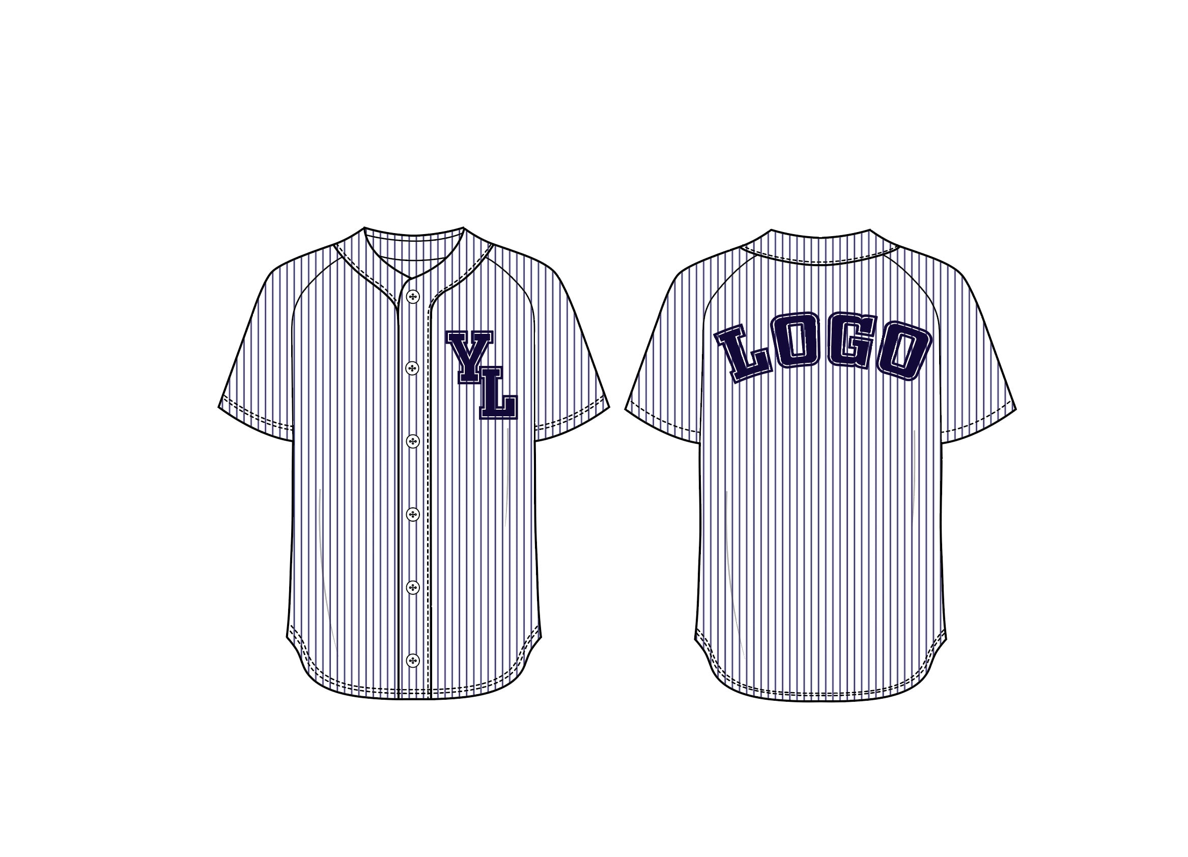 Baseball Jersey Tech Drawing Streetwear Drawing Tech Pack Template ...