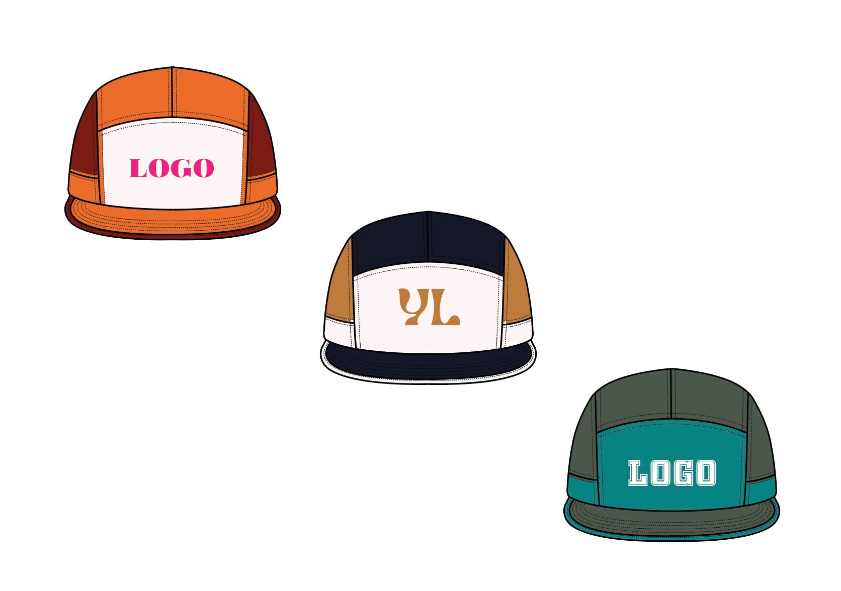 5 Panel Cap Tech Drawings Hat Drawing Streetwear Tech Pack Template ...