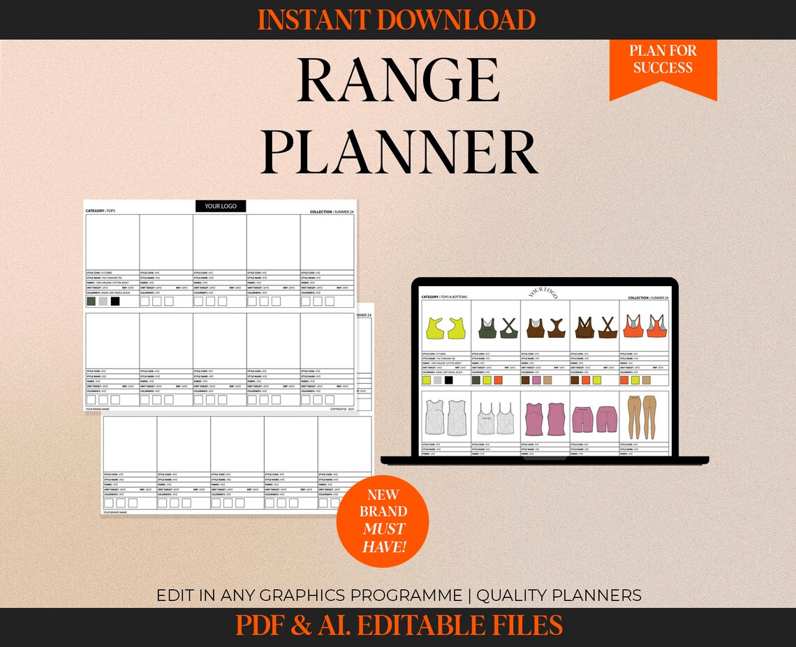 Range Planner Tech Pack Template Fashion Template Kit Hoodie Tech Pack ...