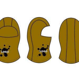 Balaclava Drawing Ski Mask Sketch Drawing Streetwear Tech Pack Template ...