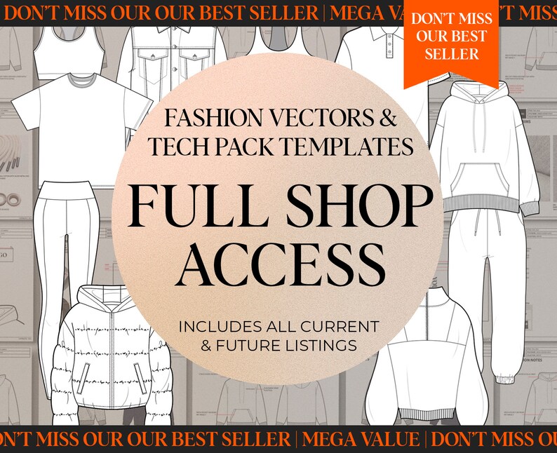 Fashion Tech Pack Template Excel 14 Page Tech Pack Excel Fashion Design ...