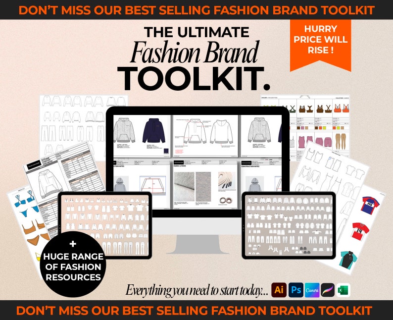 Streetwear Vector Fashion Brand Labelling Tech Pack Template Fashion ...