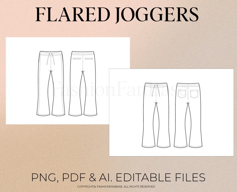 Flared Joggers Tech Drawings Sweatpant Drawing Streetwear Tech - Etsy