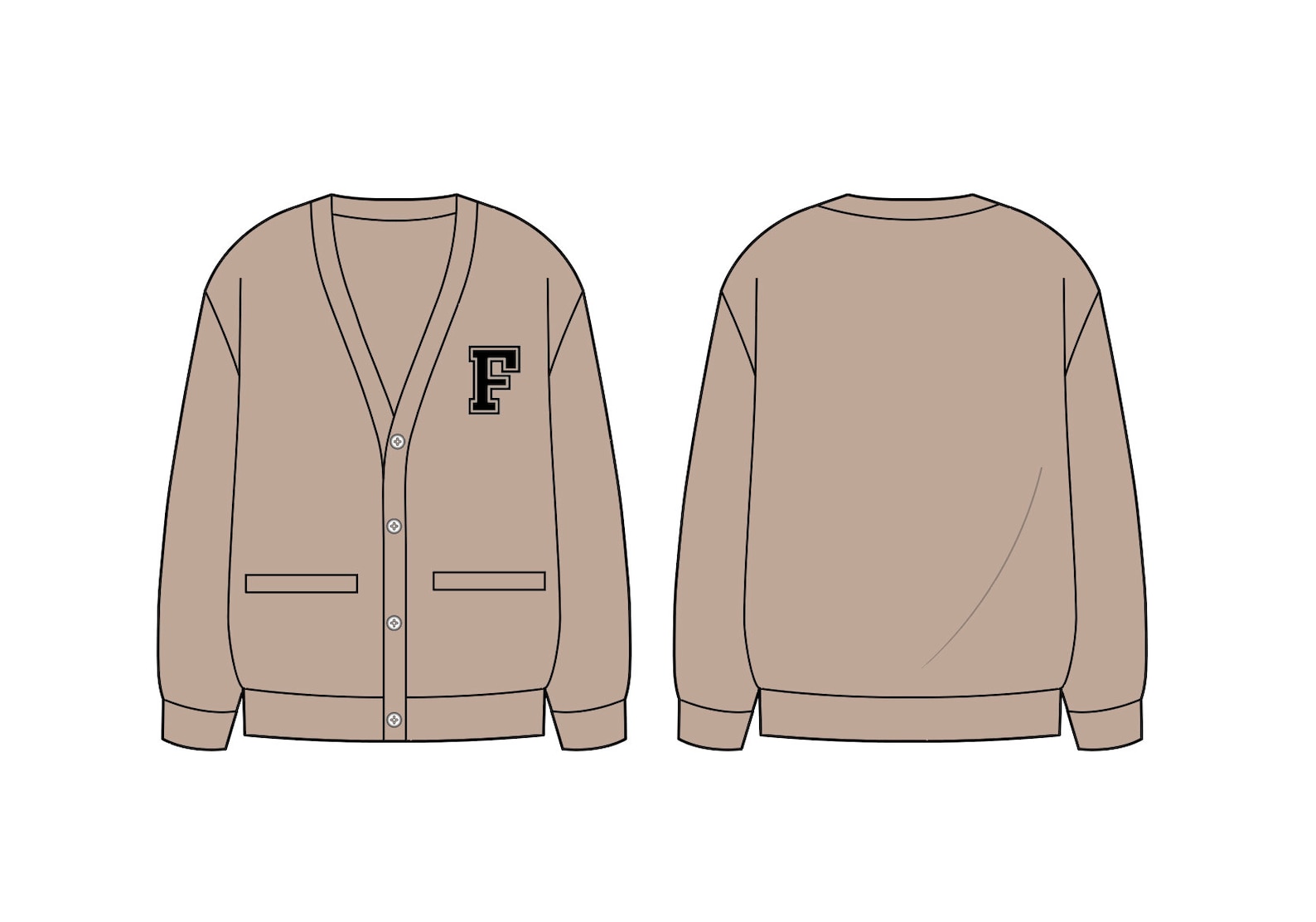 Cardigan Drawing Streetwear Vector Sweater Drawing Streetwear Tech Pack ...