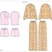 Pyjama Sketch Loungewear Vector Mockup Fashion Tech Pack Template ...