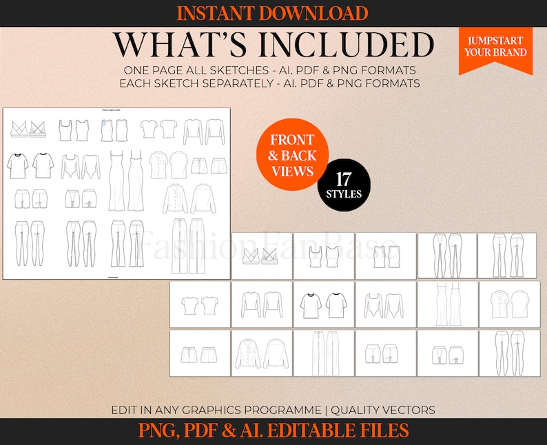 Loungewear Tech Drawing Shapewear Tech Pack Template Fashion Flat ...