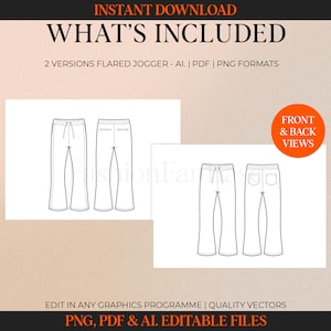 Flared Joggers Tech Drawings Sweatpant Drawing Streetwear Tech Pack ...